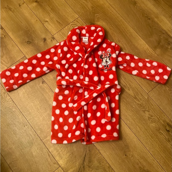 Disney | Pajamas | Disney Minnie Mouse Red With White Polka Dot Robe ...